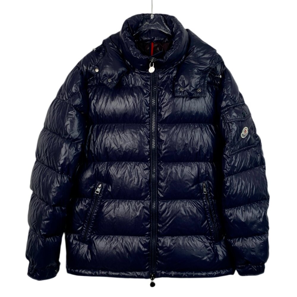 Moncler Maya Series Navy Blue Logo Patch Hooded Quilt… - Gem